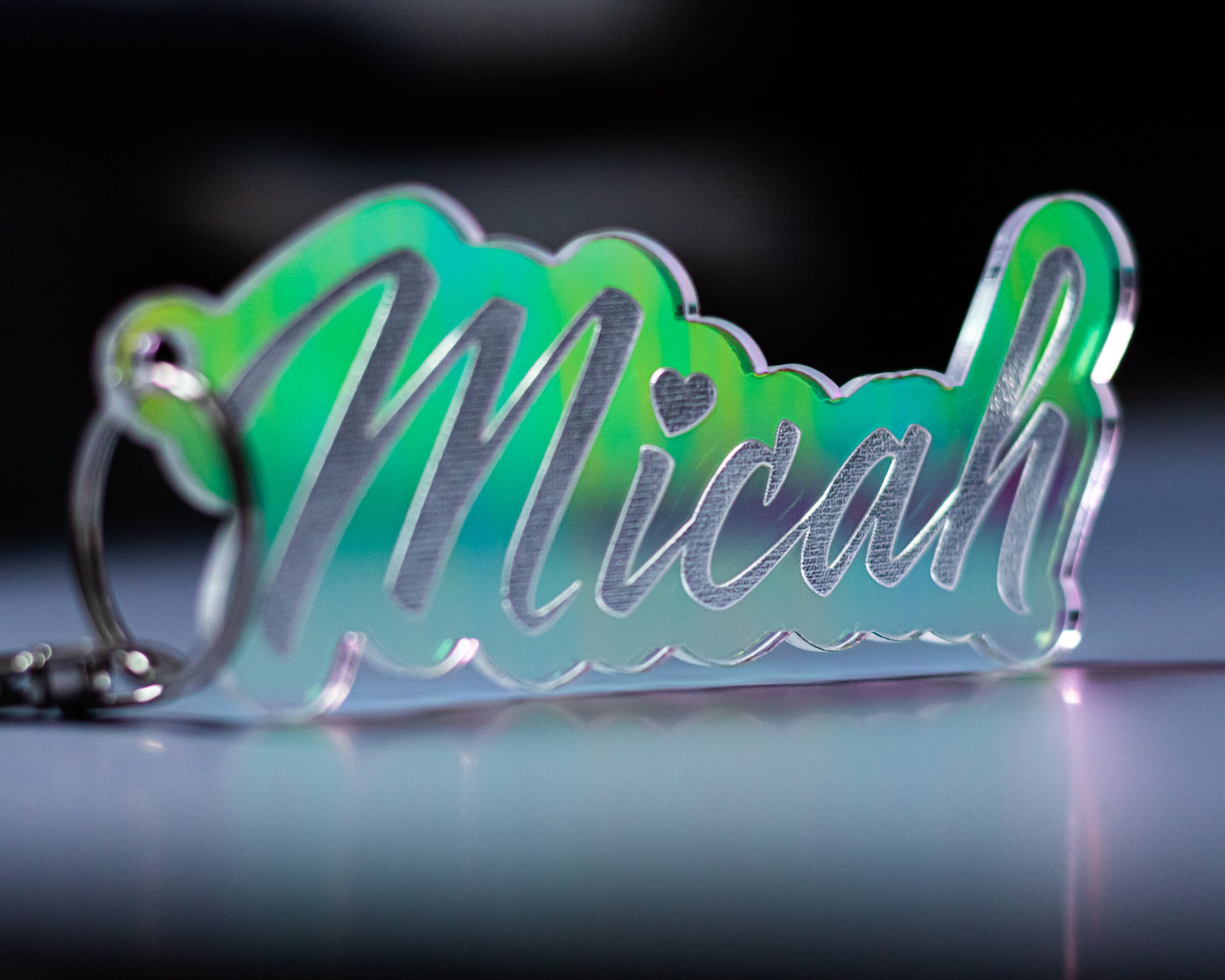 Acrylic Custom Name Keychain Personalized Mirrored Gold | Etsy