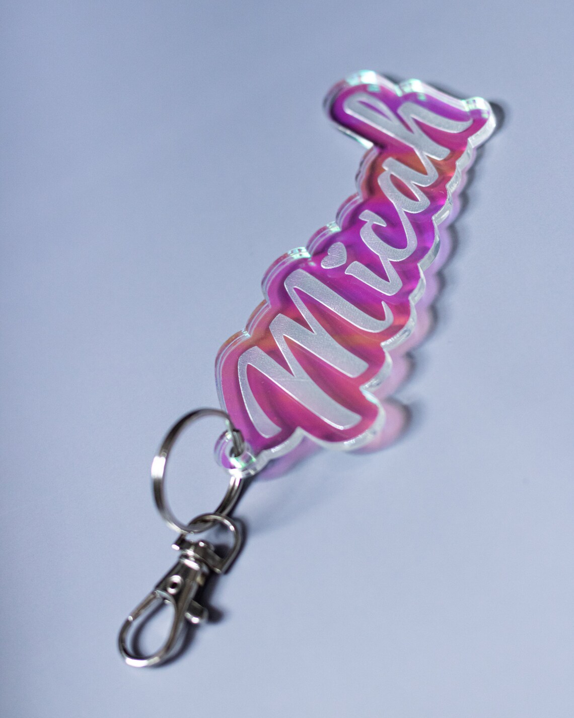 Acrylic Custom Name Keychain Personalized Mirrored Gold | Etsy