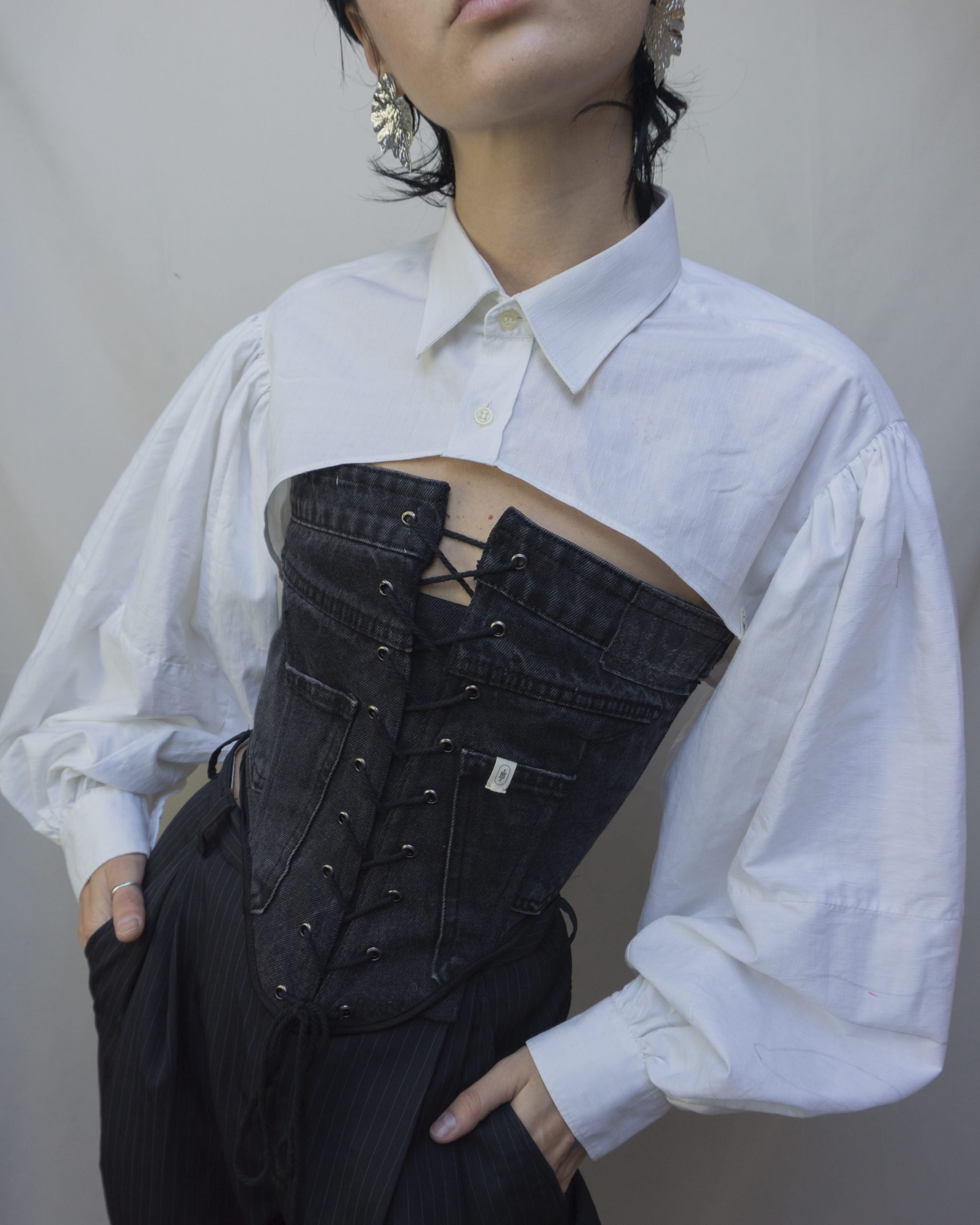 Straight Neckline Denim Corset Pre-order Corset Made Out of High ...