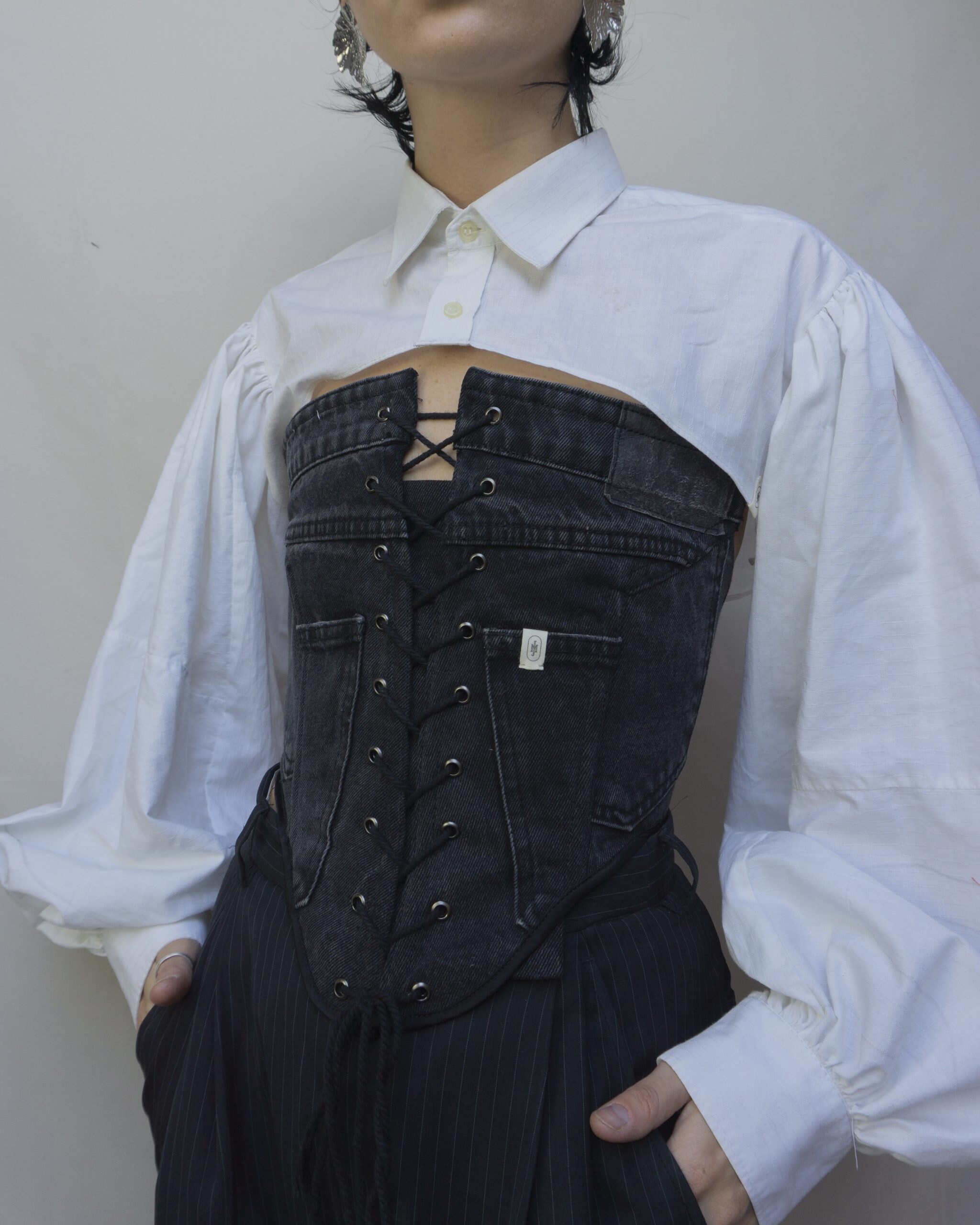 Straight Neckline Denim Corset Pre-order Corset Made Out of High ...