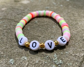 Trendy Beads Bracelet With Blue Green Orange and Pink Beads - Etsy