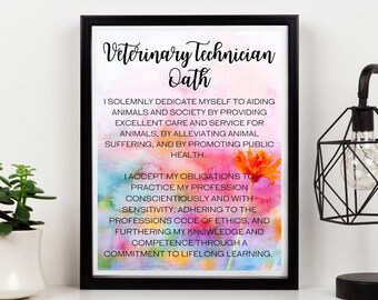 Editable Veterinary Technician's Oath Chalkboard Gift - Etsy