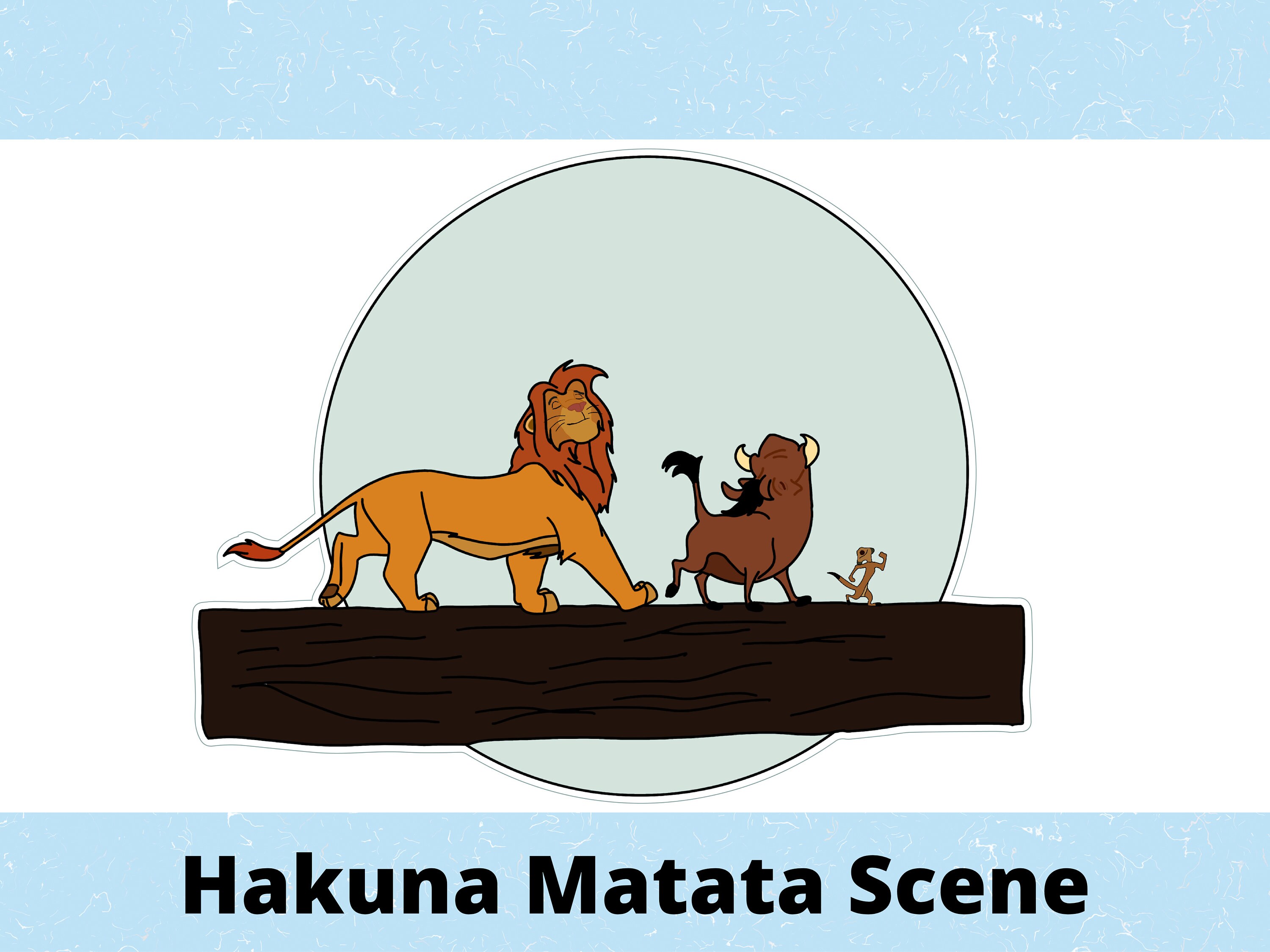 Lion King Stickers Hakuna Matata Scene, Lion King Friends, Timon, Pumba ...