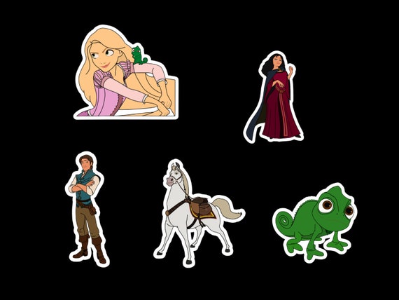Tangled Stickers Rapunzel Pascal Maximus Gothel Flynn - Etsy