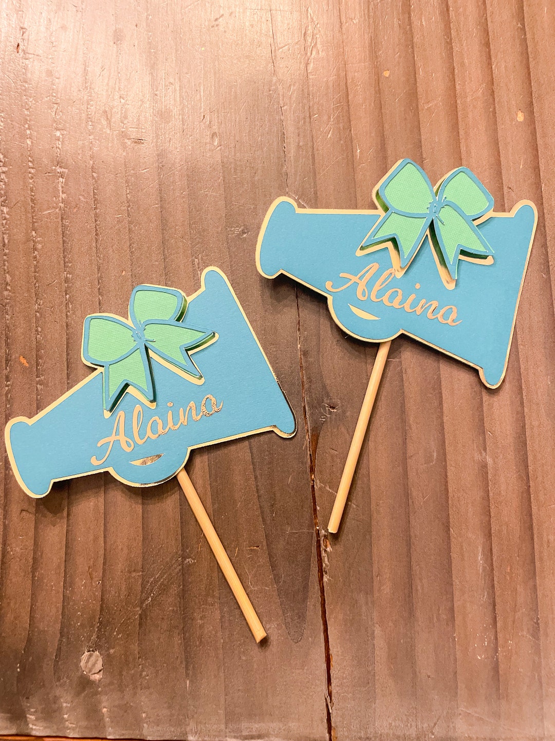 Cheer Megaphone Cupcake Toppers - Etsy