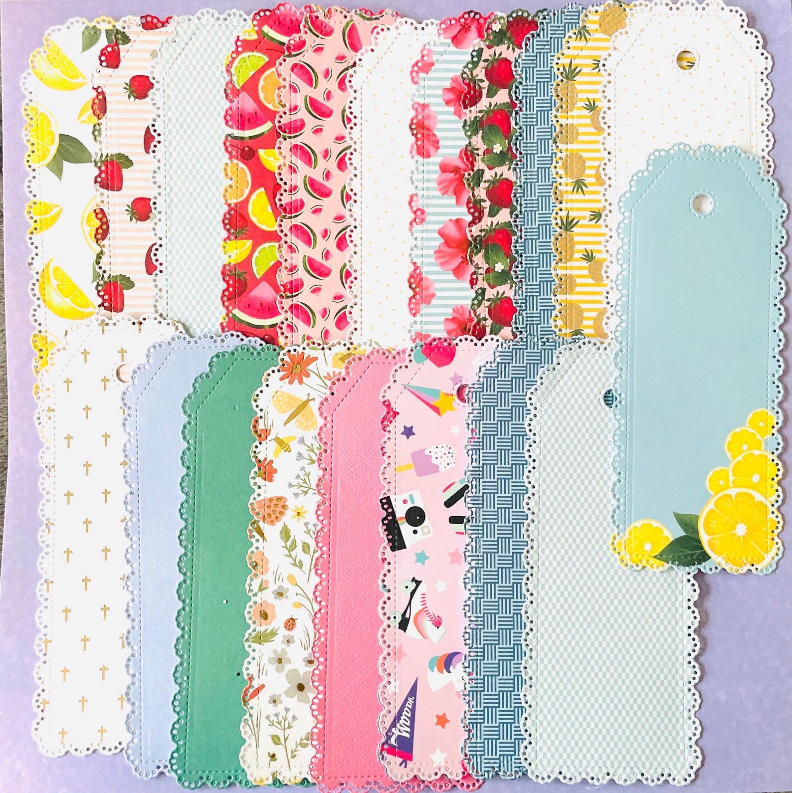 Set of 15 Assorted Large Scalloped Gift Tags | Ephemera - Etsy