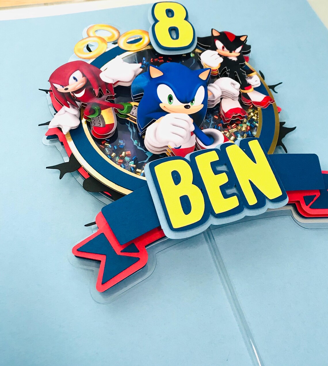 Sonic Hedge Hog Theme Birthday Shaker Cake Topper | Cupcake Toppers ...
