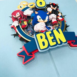 Sonic Hedge Hog Theme Birthday Shaker Cake Topper | Cupcake Toppers ...