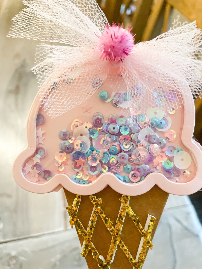 Ice Cream Cone Shaker Birthday Prop Party Prop Cake Topper - Etsy