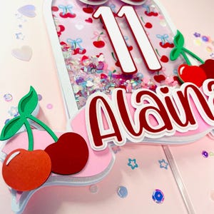 Cherry Theme Birthday Shaker Cake Topper | Cupcake Toppers | Cherry on ...