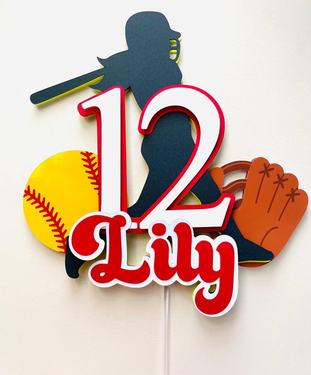 Softball Theme Birthday Cake Topper | Birthday Party Decorations ...