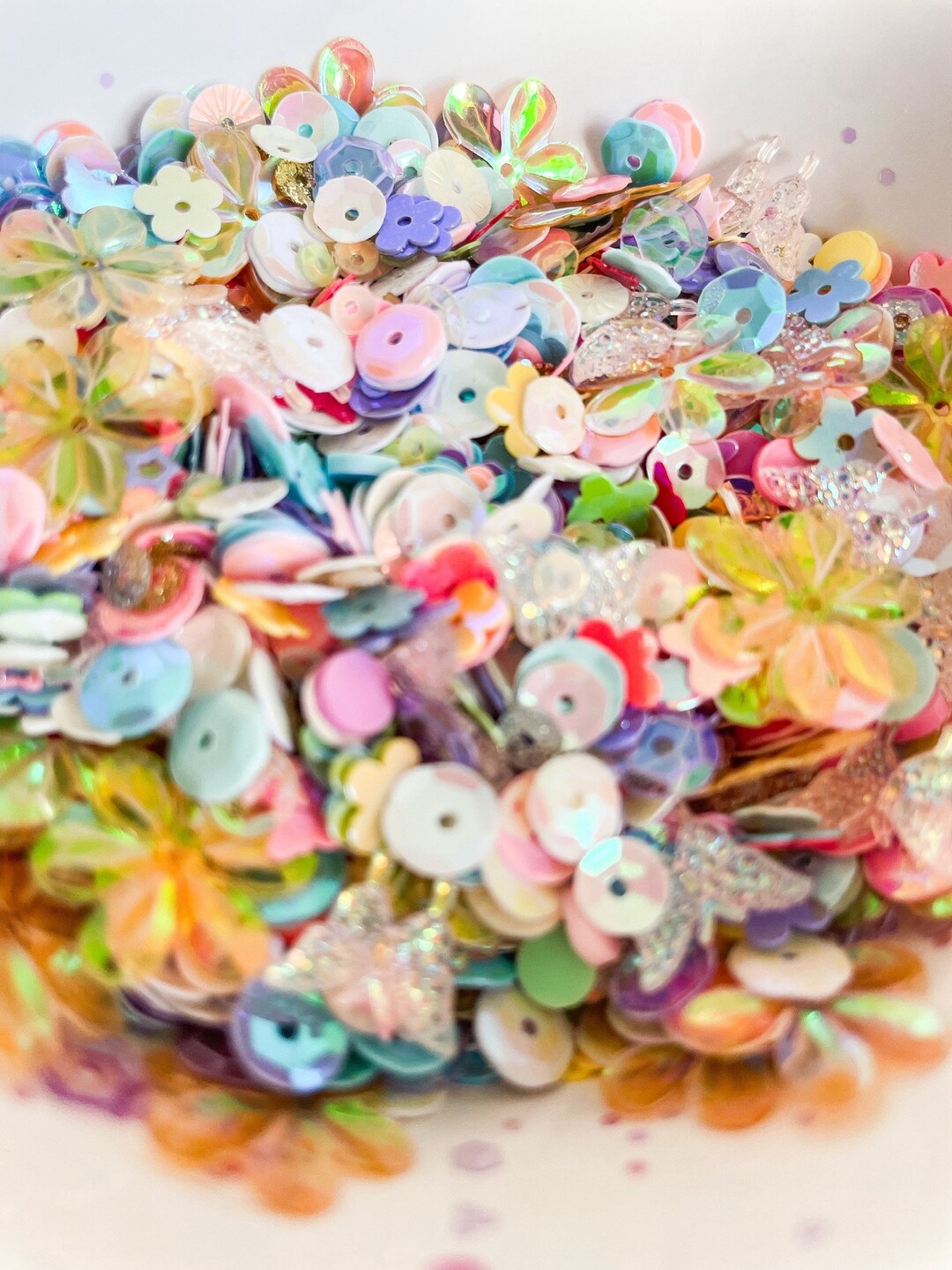 Pastel Butterfly Sequin Mix Shaker Confetti Mix Embellishments Sequin ...