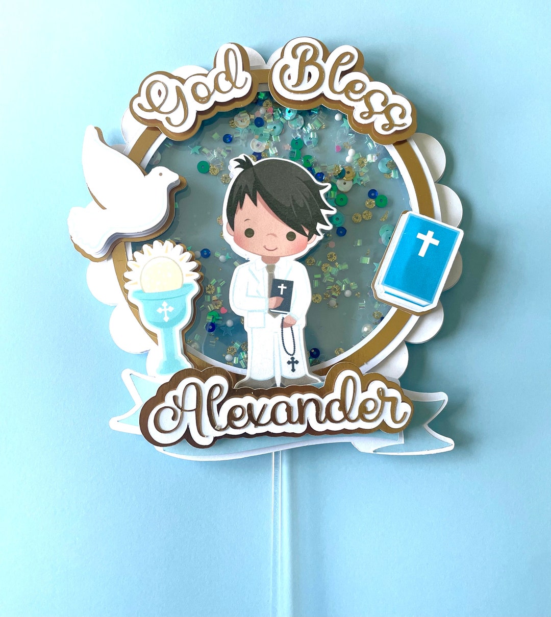 Boys Communion Cake Topper | Cupcake Toppers | Communion Theme ...