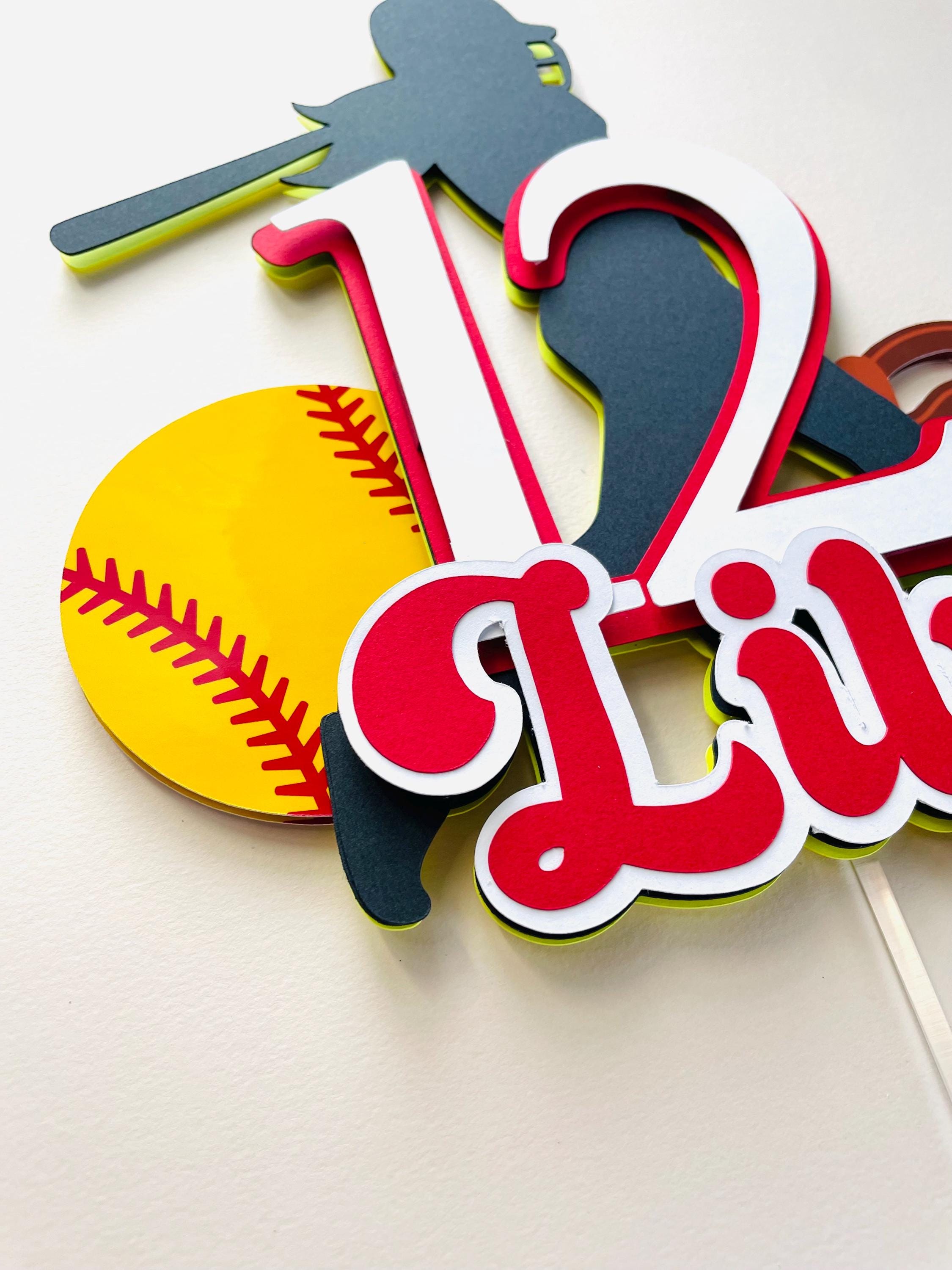 Softball Theme Birthday Cake Topper | Birthday Party Decorations ...
