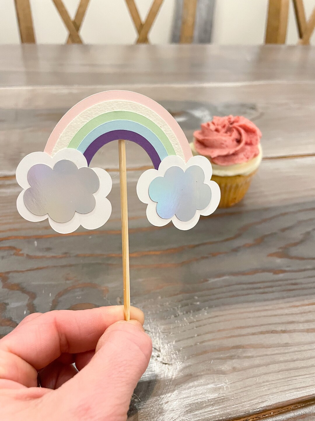 Cupcake Toppers | Pastel Rainbow Cupcake Toppers | Party Decor ...