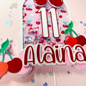 Cherry Theme Birthday Shaker Cake Topper | Cupcake Toppers | Cherry on ...