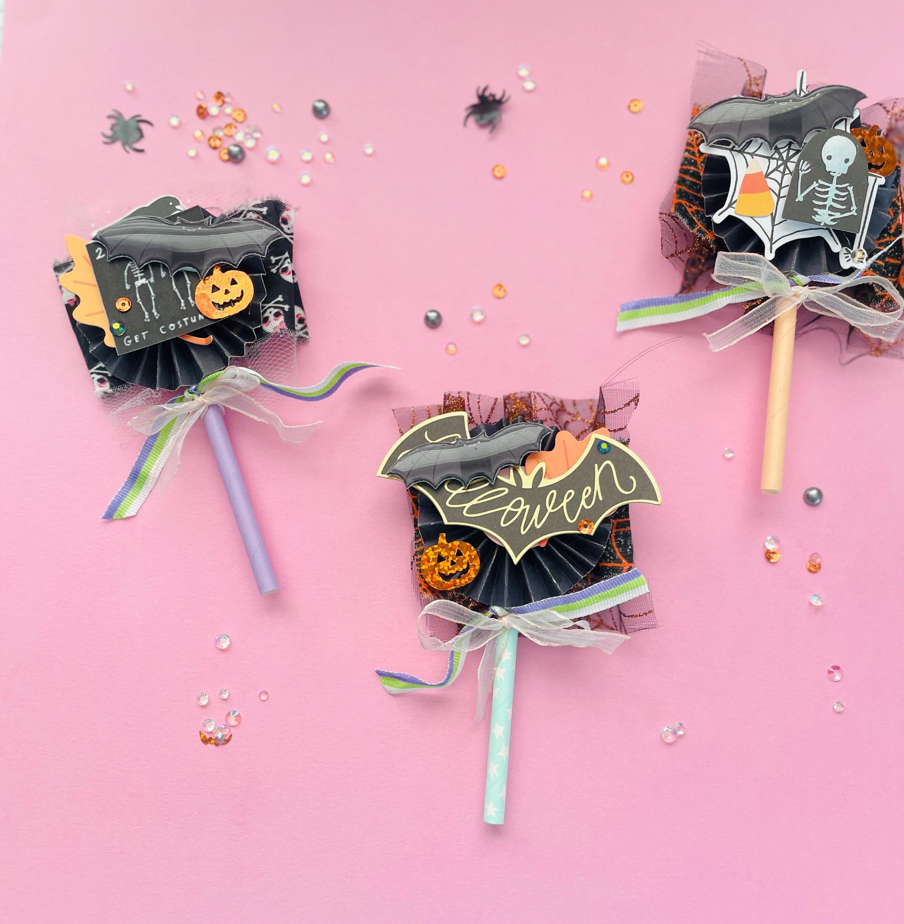 Whimsical Mini Halloween Paper Wand Embellishments - Set of 3 - Etsy