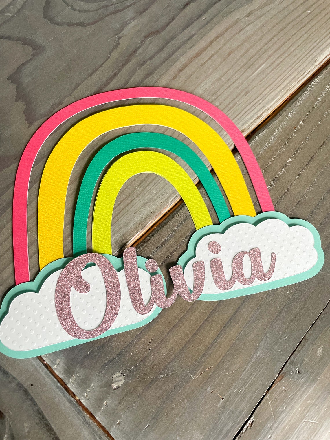 Boho Rainbow Cake Topper | Girls Birthday Cake Topper | Bright Colorful ...