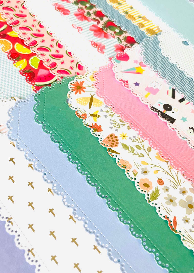 Set of 15 Assorted Large Scalloped Gift Tags | Ephemera - Etsy