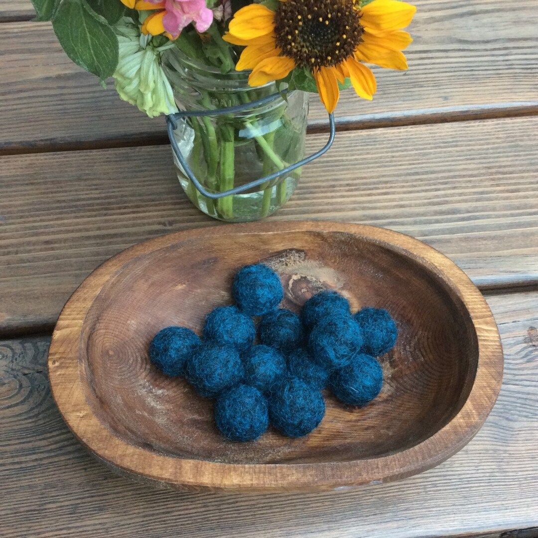 Felt Balls Navy and Teal Mixed Wool Felt Balls Felted - Etsy