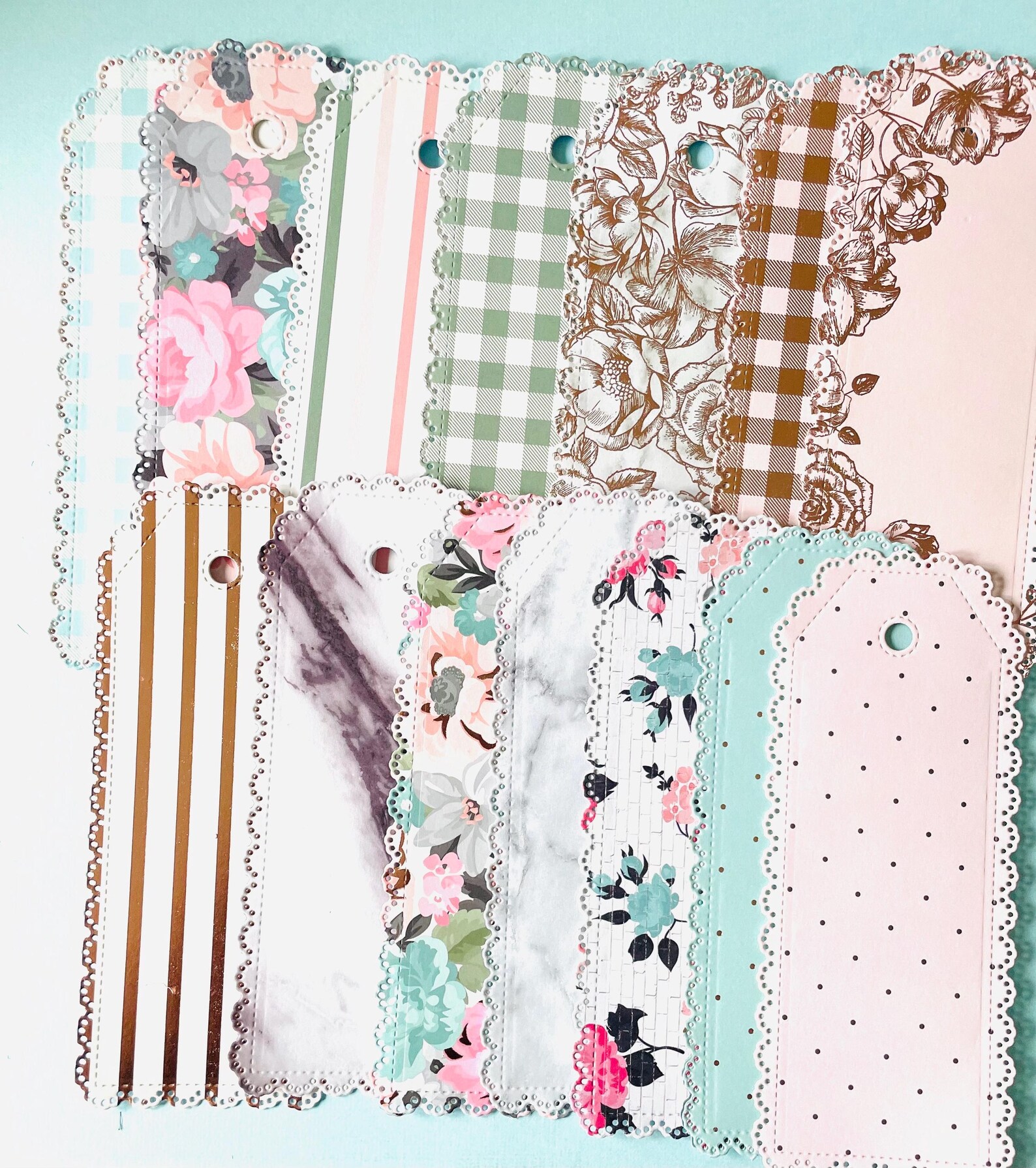 Set of 15 Assorted Large Scalloped Gift Tags | Ephemera - Etsy