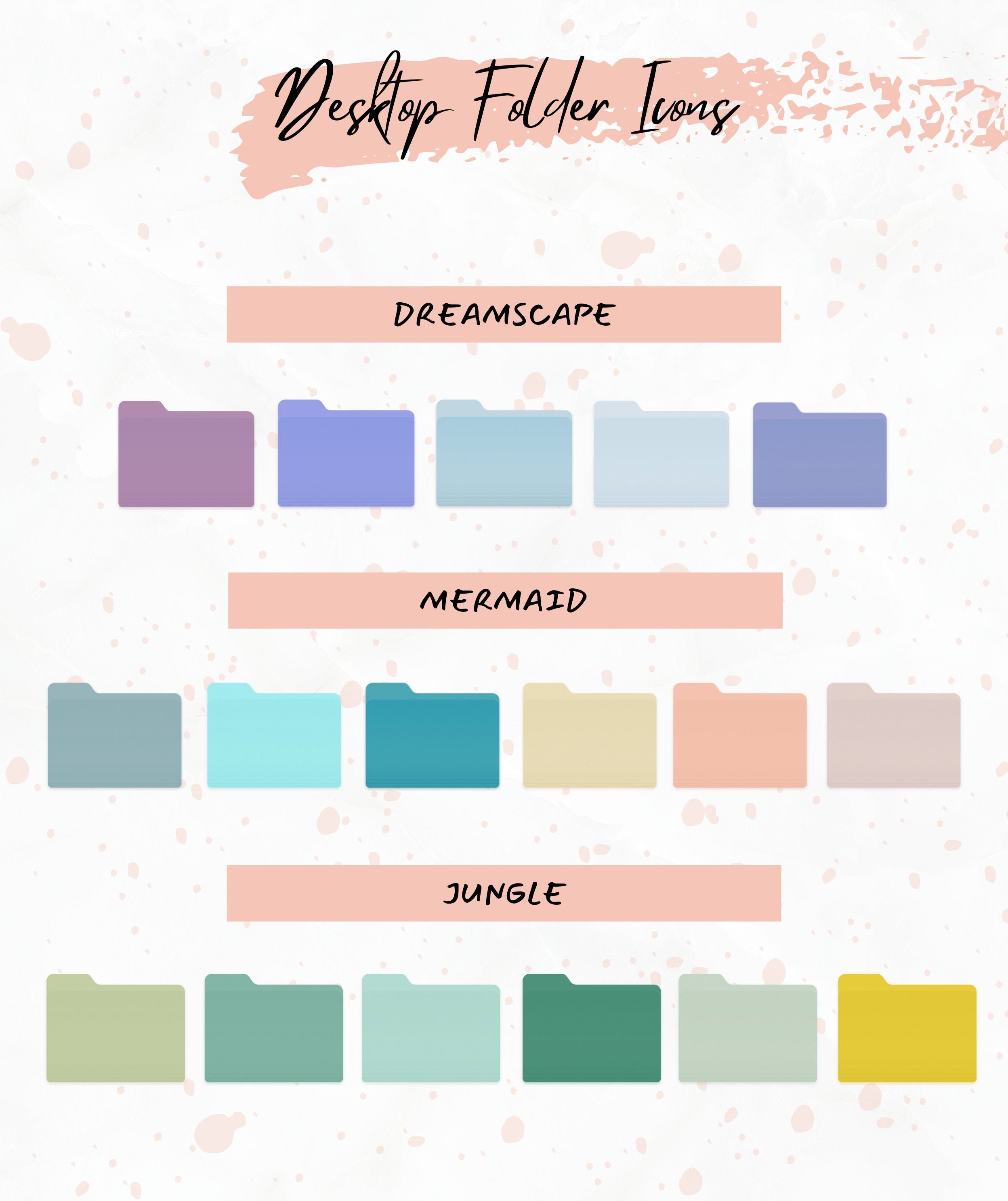 Mac Folder Icons | 3 Different Palettes, Color Schemes, Themes (INSTANT ...