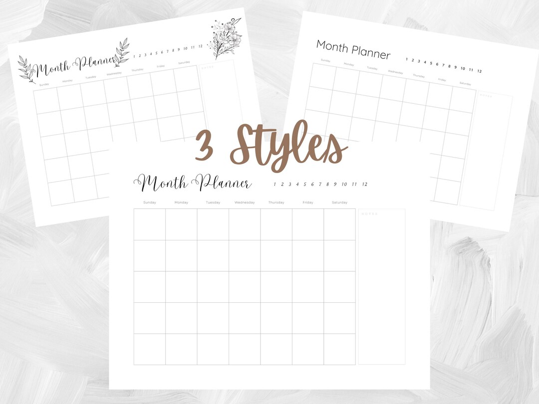 Chic & Organized: Printable Monthly Planner Trio | Instant Download - Etsy