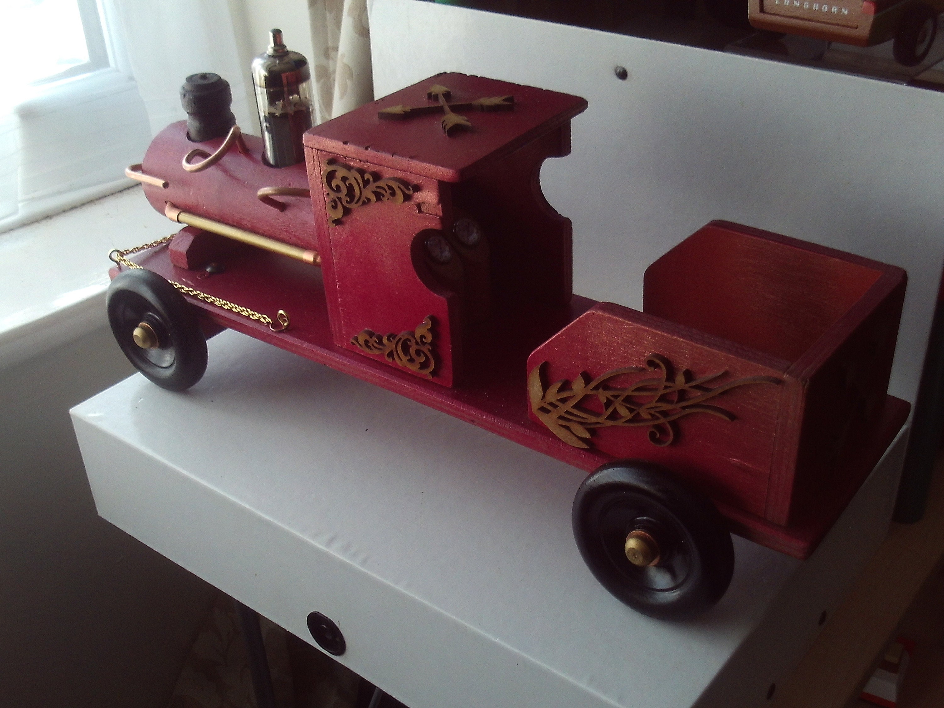 The Cherry Rush A Steampunk / Cyberpunk Wooden Train Toy 1950s / 2240s ...
