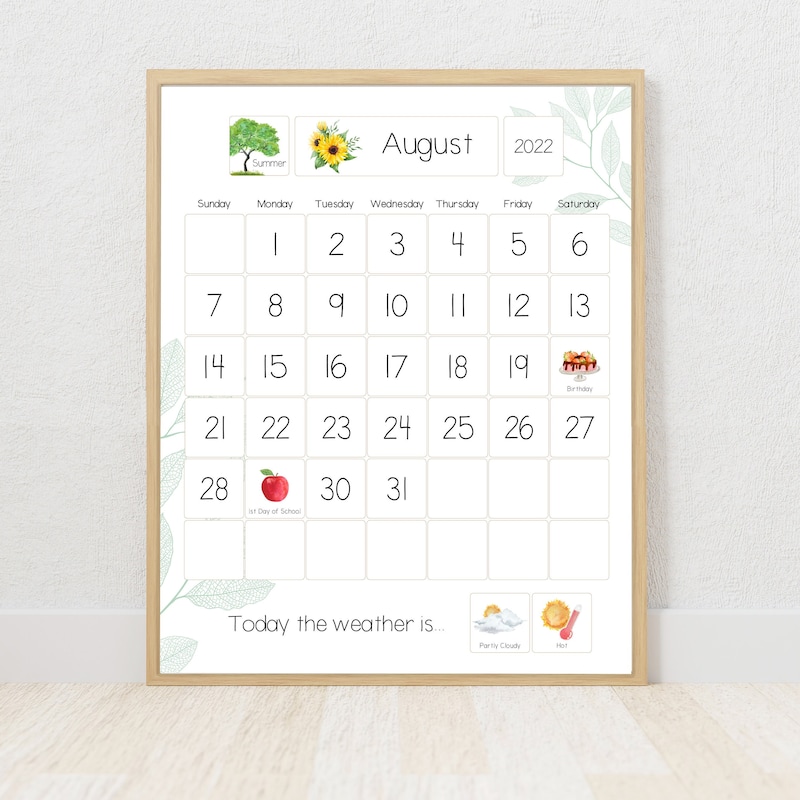 Classroom Calendar Printable - Etsy