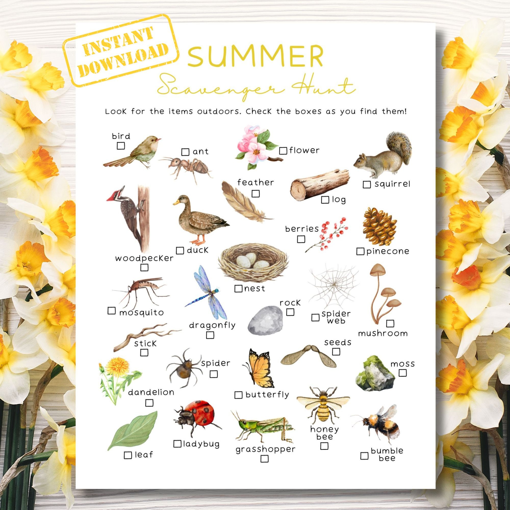 Nature Scavenger Hunt Bundle | Printable Outdoor Treasure Hunt for Kids ...