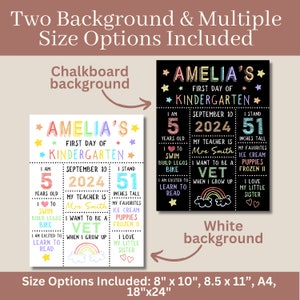 Chalkboard First Day of School Sign, Editable Back to School Sign, Last ...