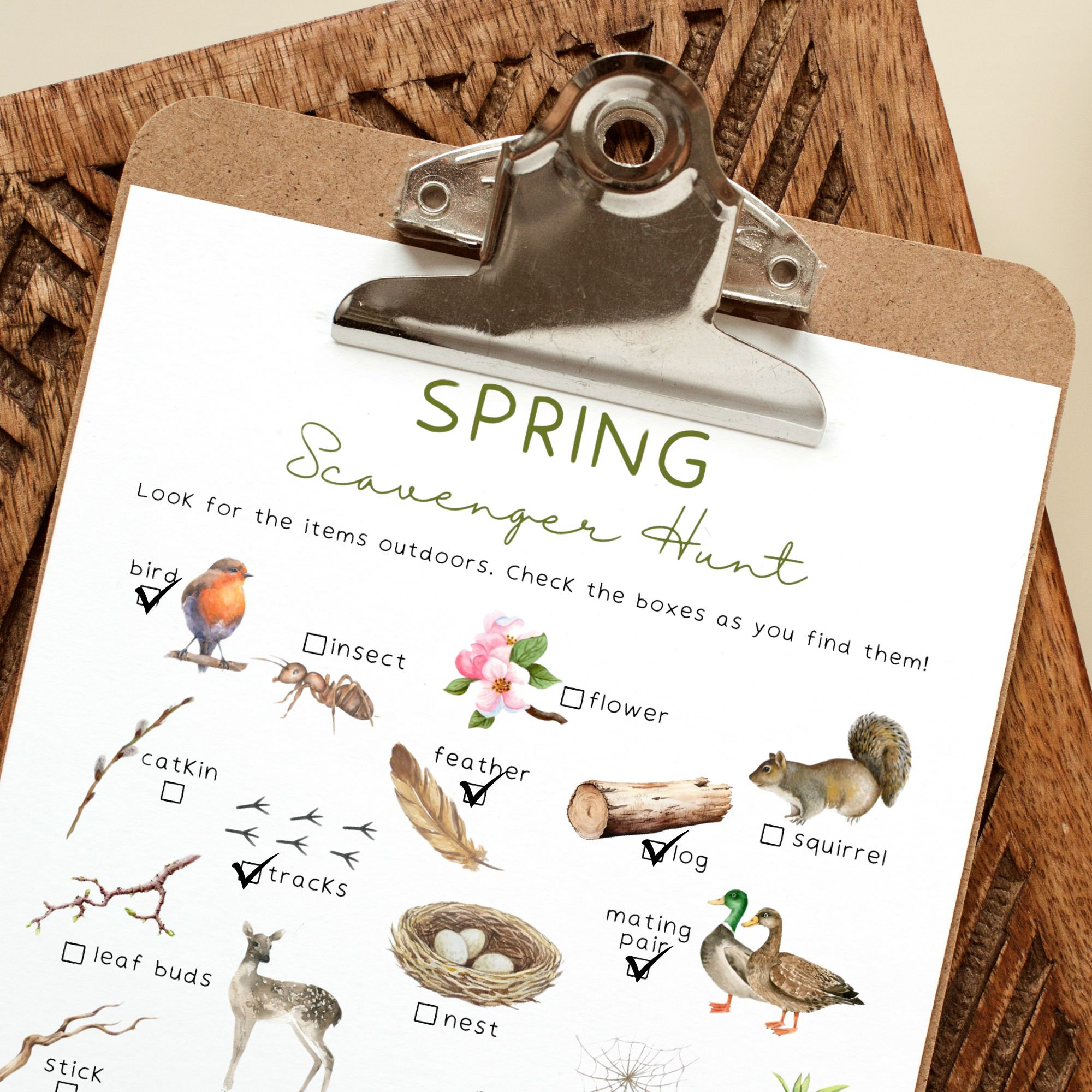 Spring Nature Scavenger Hunt, Spring Unit Study | Printable Outdoor ...
