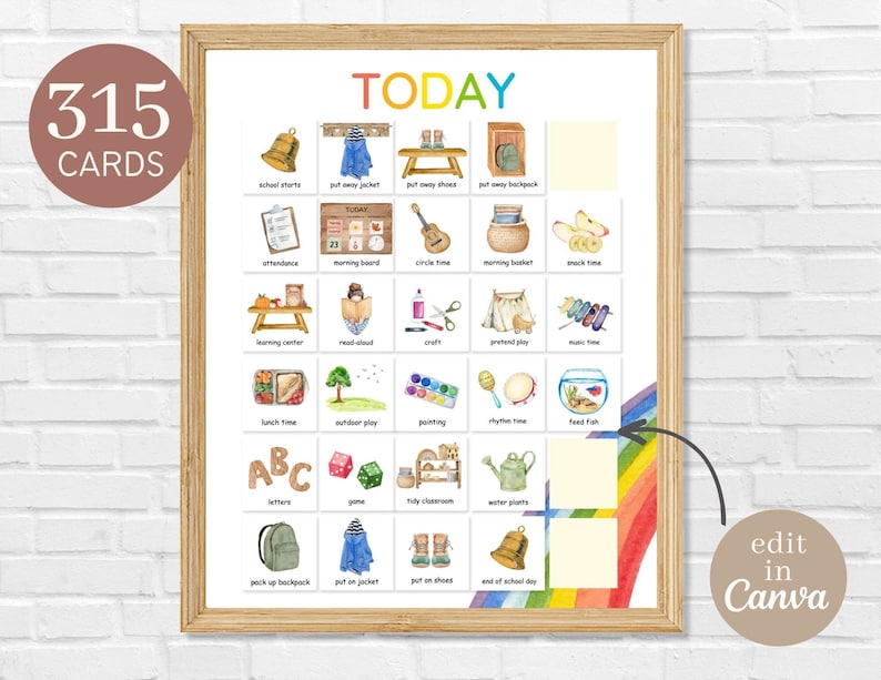 Editable Kids Daily Routine Cards for Classroom Schedule - Etsy Australia