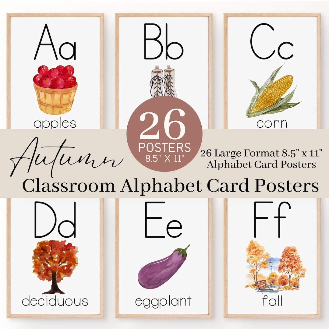 Autumn Alphabet Posters | Large Fall Alphabet Cards for Preschool ...