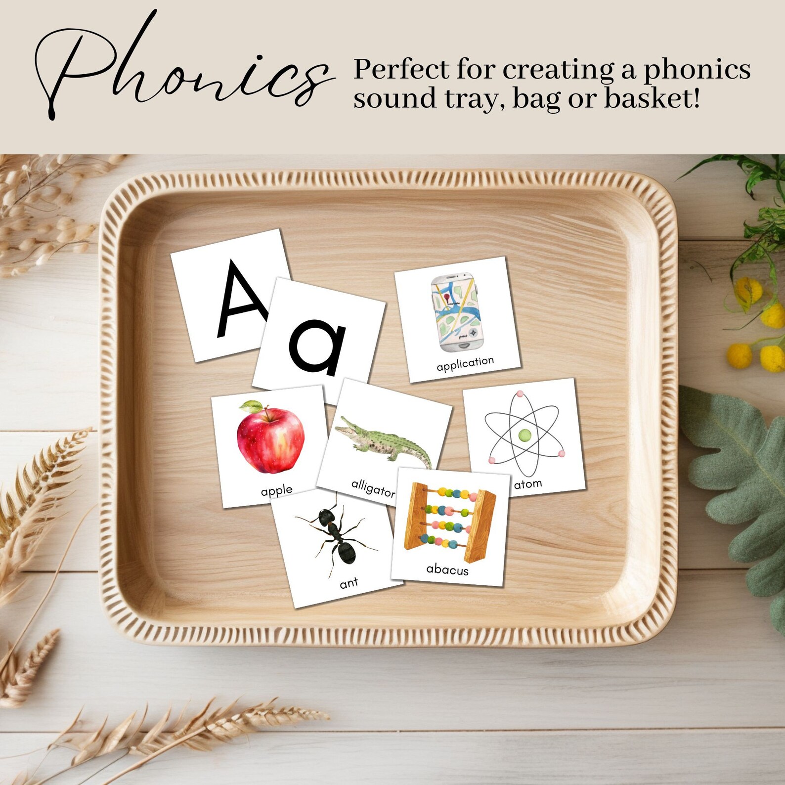 Alphabet Printable Flash Cards, Phonics Montessori Letter Tray ...
