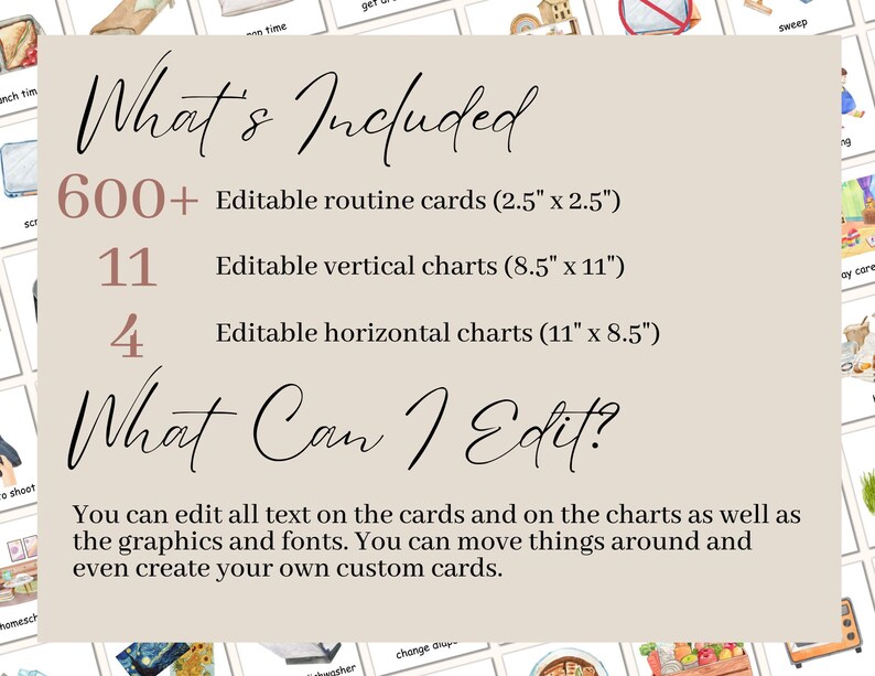 Editable Kids Daily Routine Cards | Daily Visual Schedule | Chore Chart ...