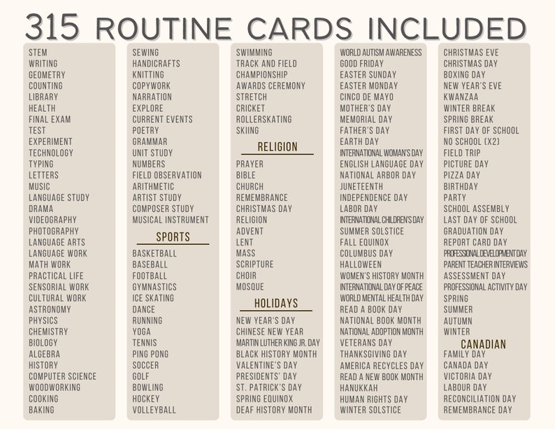 Editable Kids Daily Routine Cards for Classroom Schedule - Etsy Canada