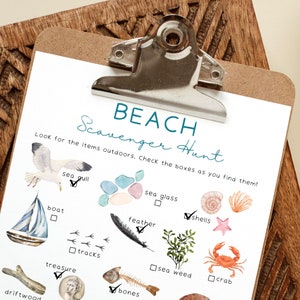 Beach Nature Scavenger Hunt | Oceans Unit Study | Printable Outdoor ...