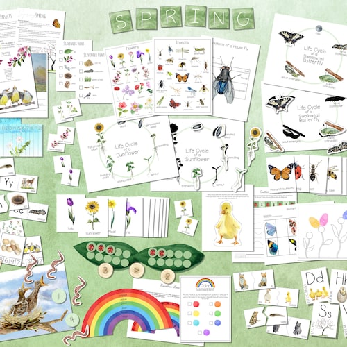 Kindergarten Worksheets Montessori Printable Spring Bundle - Etsy