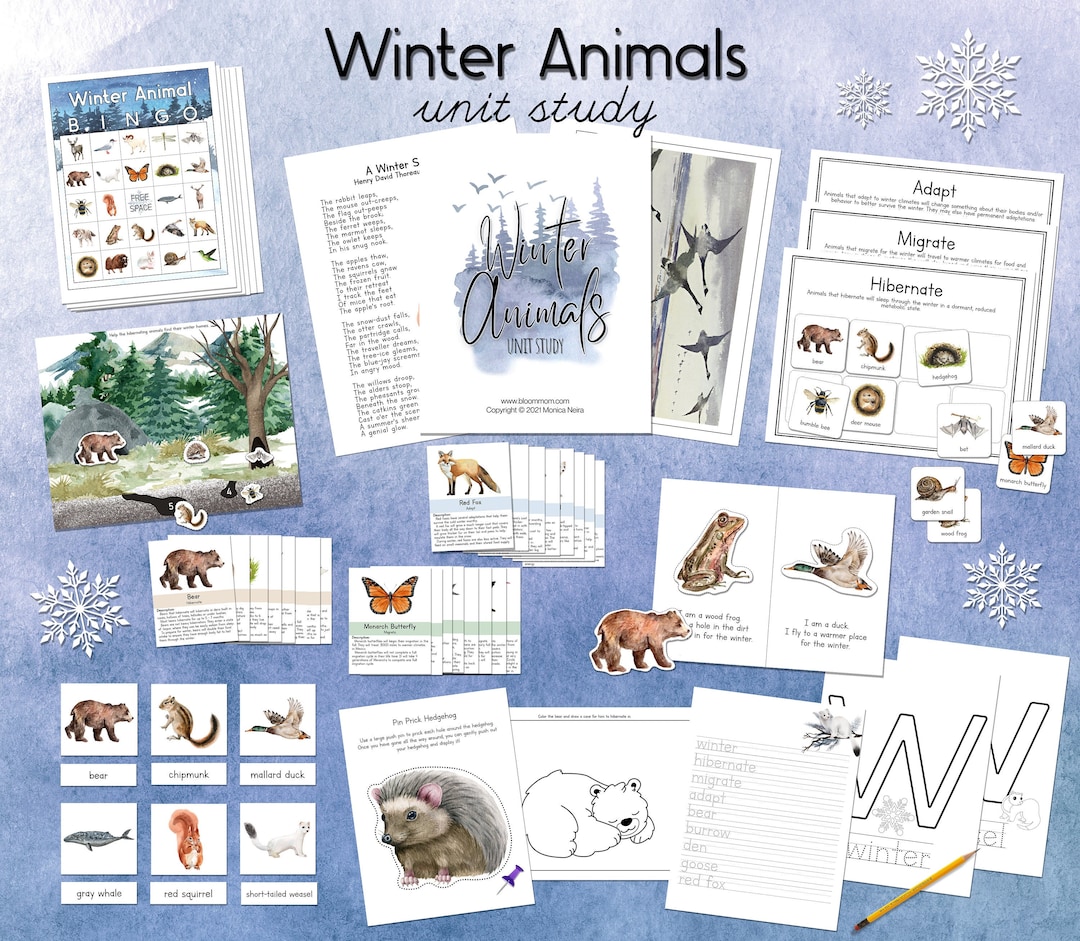 Winter Animals Unit Study | Montessori and Charlotte Mason Watercolor ...