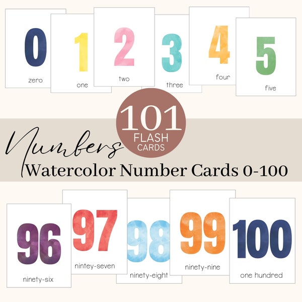 Number Flash Cards - Etsy