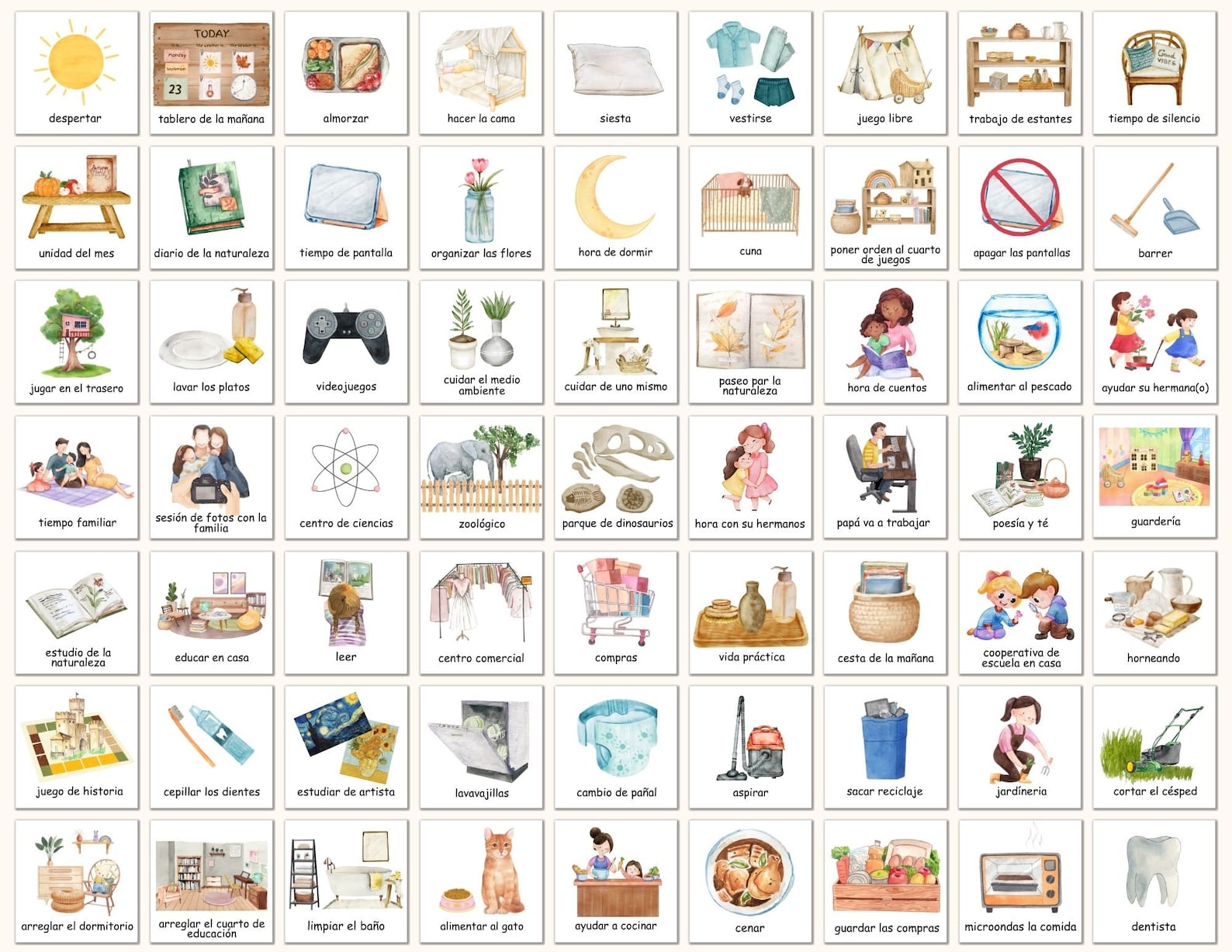 Tarjetas Editables De Rutina Diaria Para Niños | Horario Visual Diario ...