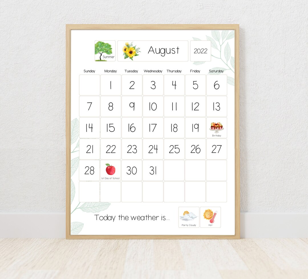 Classroom Calendar Printable, Homeschool DIY Calendar With US and ...