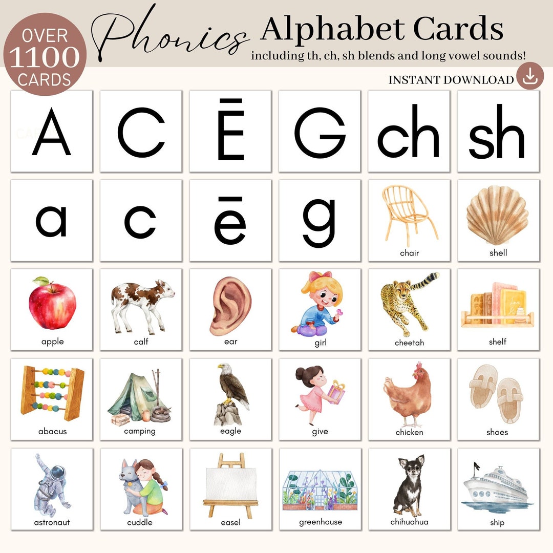 Alphabet Printable Flash Cards, Phonics Montessori Letter Tray ...