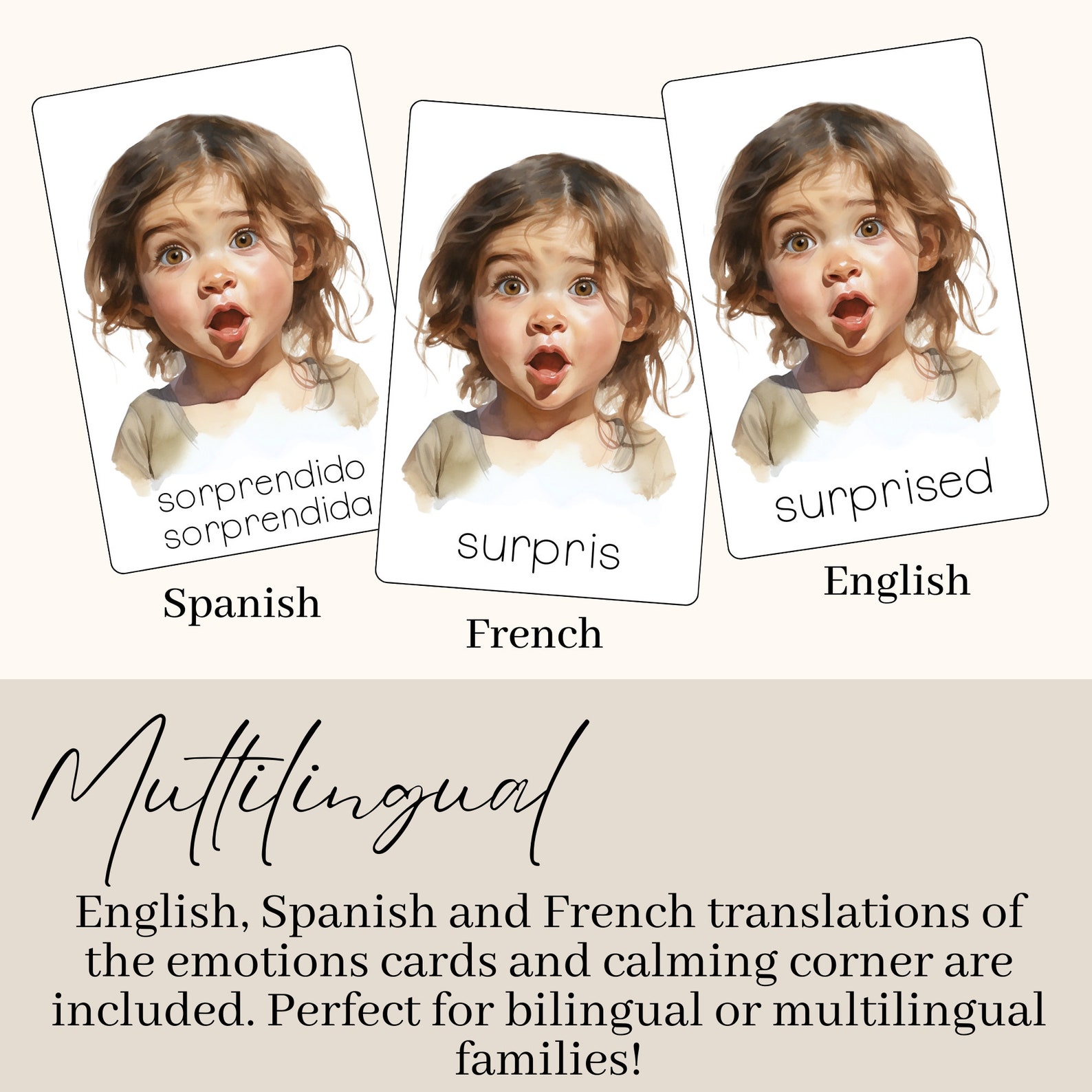 Kids Emotions Flashcards Bundle | Large Feelings Cards | Printable ...