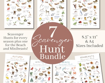 Nature Scavenger Hunt Bundle Outdoor Game for Kids Printable Camping ...
