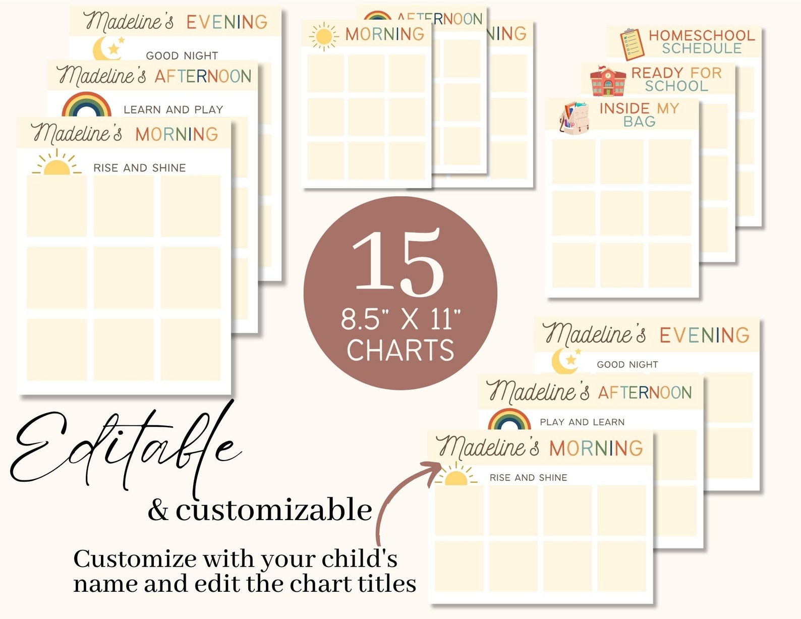 Editable Kids Daily Routine Cards Daily Visual Schedule - Etsy Australia