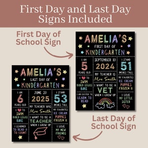 Chalkboard First Day of School Sign, Editable Back to School Sign, Last ...