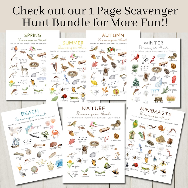 Printable Indoor & Outdoor Scavenger Hunt Game for Older Kids, Teens ...