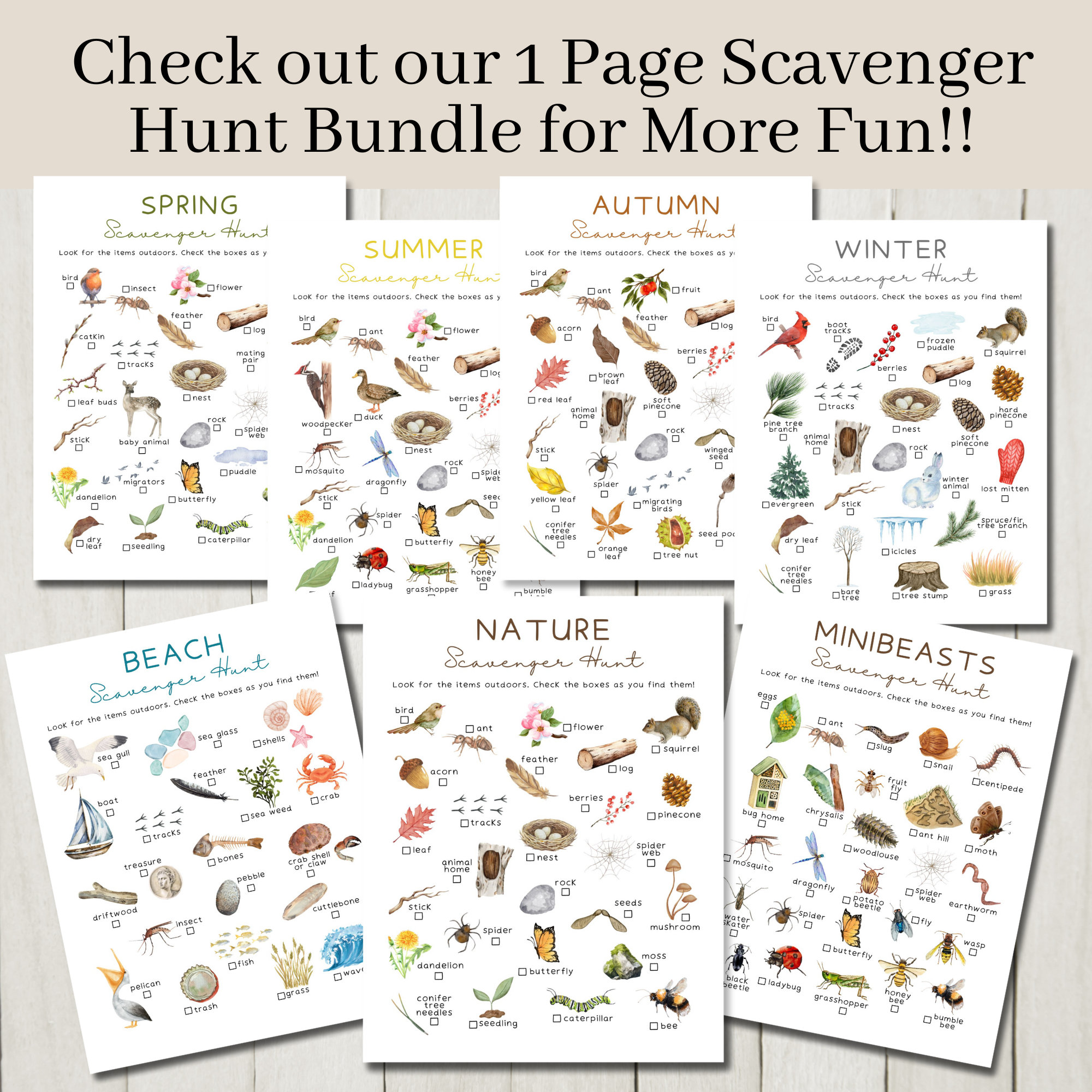 Printable Indoor & Outdoor Scavenger Hunt Game for Older Kids, Teens ...